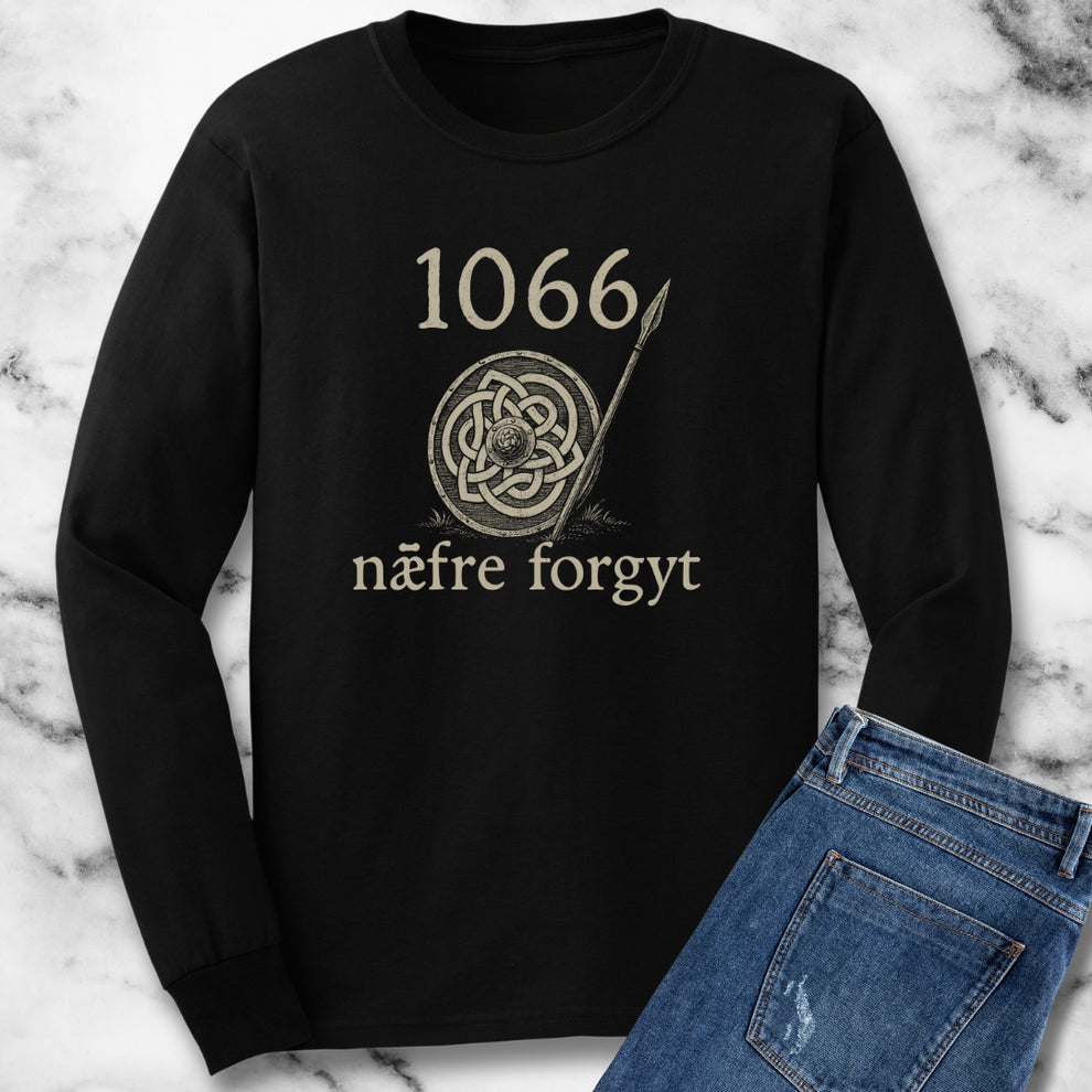Hastings 1066 Never Forget Old English Long Sleeve Tee – Echos of Antiquity