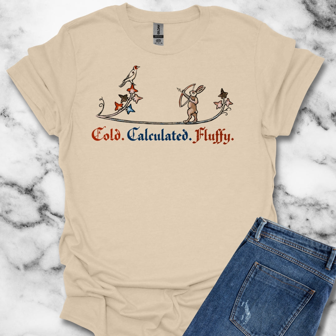 Cold Calculated Fluffy Rabbit Archer Medieval Marginalia T-Shirt ...